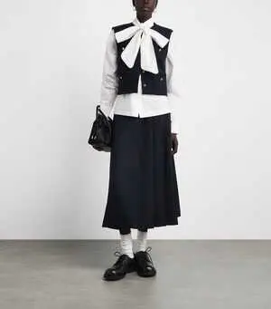 Maje Cotton Pussy Bow Shirt