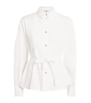 MAJE Maje Cotton Fitted Lace-Up Shirt