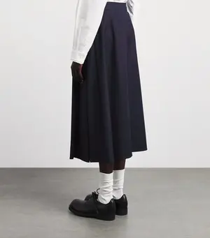Maje Wool-blend Pleated Midi Skirt
