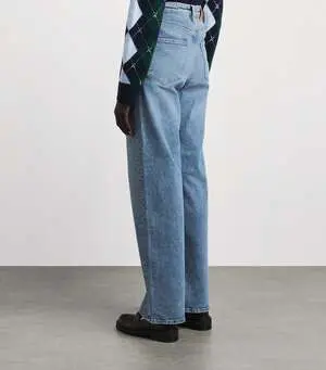 Maje Leather Buckle Wide-leg Jeans