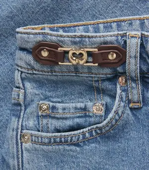 Maje Leather Buckle Wide-leg Jeans