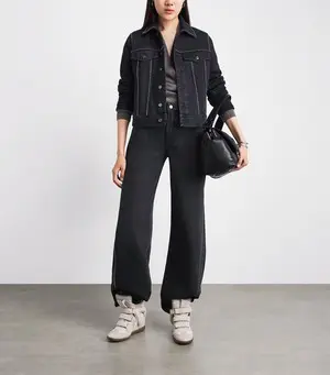 7 For All Mankind Stud Lotta High-rise Wide-leg Jeans