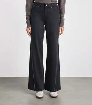 7 For All Mankind Stud Lotta High-rise Wide-leg Jeans