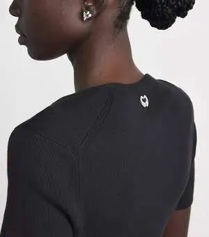 Maje Square-neck Ribbed Sweater - Black