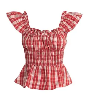 FAITHFULL THE BRAND Faithfull The Brand Cotton Shirred Janne Top