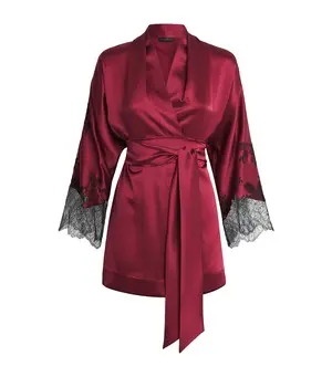 Carine Gilson Silk Short Hanae Robe