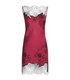 Carine Gilson Silk Short Hanae Nightdress - Red
