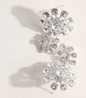 SELF-PORTRAIT Crystal-embellished Floral Drop Earrings