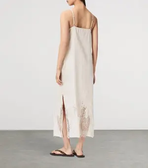 ALLSAINTS Linen And Lace Samia Midi Dress