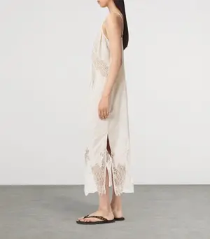 ALLSAINTS Linen And Lace Samia Midi Dress