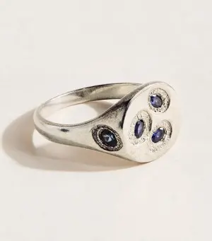 BLEUE BURNHAM Mini Sterling Chronoplast Signet Ring