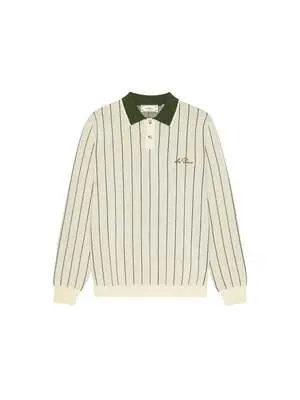LES DEUX Cotton Knit Polo Sweater - Ivory