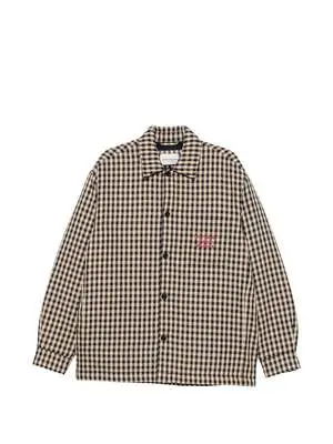 Drole De Monsieur Cotton Shirt With Contrast Lining - Beige