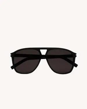 Saint Laurent Aviator Sunglasses With Acetate Frame, Nylon Lenses And Double Bridge - Nero