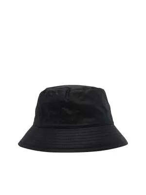 Barbour Cotton Logo Patch Bucket Hat - Black