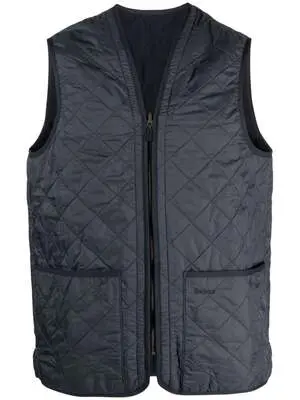 Barbour Quilted Vest With Zip Up And Stand Collar - Navy