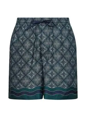 Casablanca Radiating Silk Twill Shorts - Green