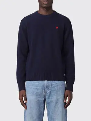 AMI Paris Pure Virgin Wool Crewneck Jumper - Blue