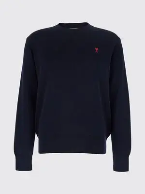 AMI Paris Pure Virgin Wool Crewneck Jumper - Blue