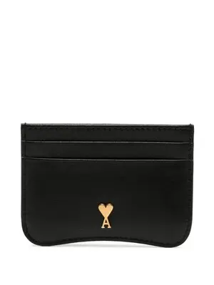 AMI Paris Leather Card Holder - Black