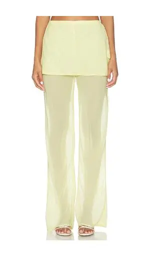 MADISON THE LABEL X Sara Pants In Yellow - Butter