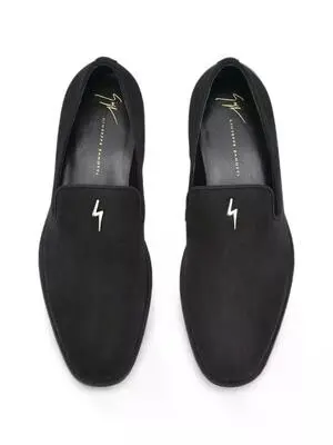GIUSEPPE ZANOTTI G-flash Suede Loafers - Black