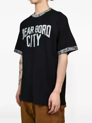 DEAR BORO Logo-print Ringer T-shirt