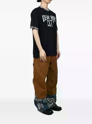 DEAR BORO Logo-print Ringer T-shirt