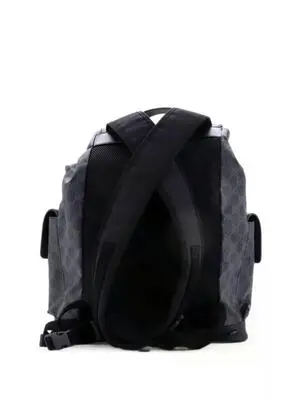 Gucci Double Pocket Buckle Gg Coated Canvas Large Backpack