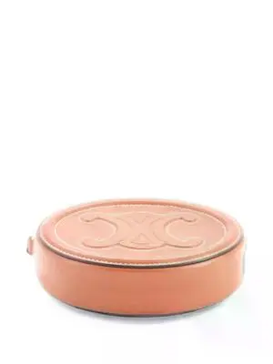 Celine Triomphe Oval Leather Mini Crossbody Bag - Brown
