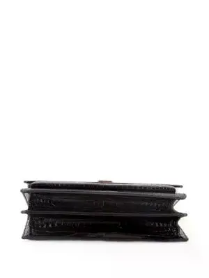 Saint Laurent Sunset Crocodile Embossed Leather Medium Crossbody Bag