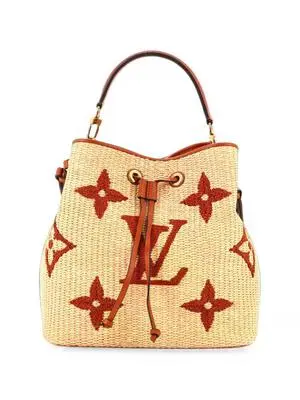 LOUIS VUITTON Neonoe Handbag Monogram Giant Raffia Mm Bucket Bag