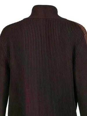 VIVAMUS Ribbed-knit Double-zip Cardigan