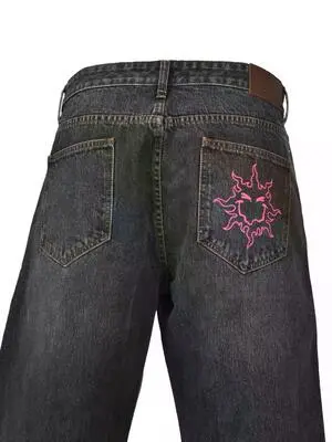 COLOR SPACE Logo-print Straight-leg Jeans