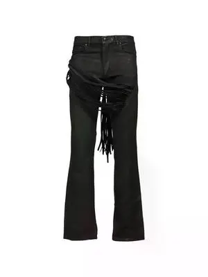 ONRUSH Fringe-detail Waxed Denim Jeans