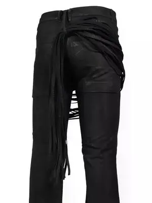 ONRUSH Fringe-detail Waxed Denim Jeans