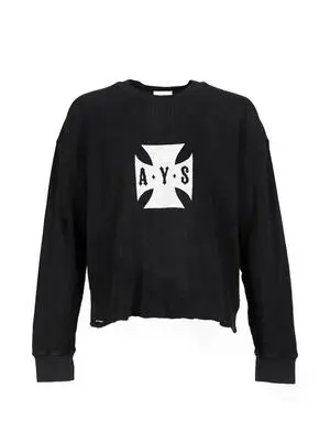 ASKYURSELF Destroyer Cross Waffle-knit T-shirt