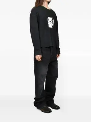 ASKYURSELF Destroyer Cross Waffle-knit T-shirt