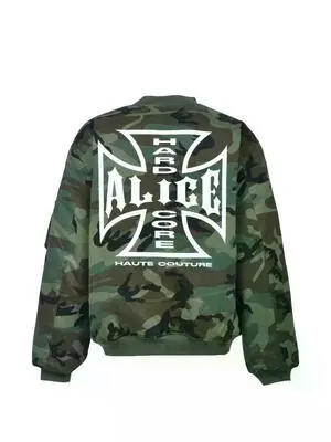 ALICE HOLLYWOOD Camouflage-print Logo-print Bomber Jacket