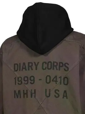 DIARY 1999 Logo-print Hooded Shirt