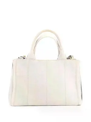 Prada Canapa Convertible Canvas Mini Tote Bag - Neutrals