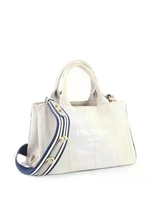Prada Canapa Convertible Canvas Mini Tote Bag