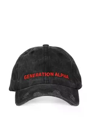 CAPTURE GALLERY Distressed Embroidered Baseball Cap - Black