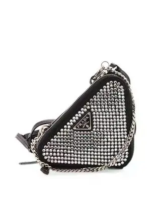 Prada Crystal Embellished Satin Mini Crossbody Bag