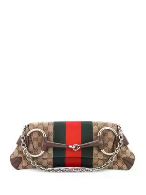 Gucci Horsebit Gg Canvas Medium Shoulder Bag - Brown