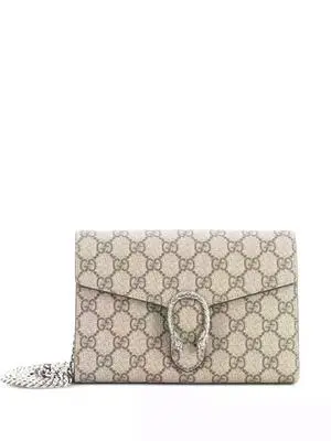 Gucci Dionysus Chain Wallet Gg Coated Canvas Small Cross Body Bag - Brown