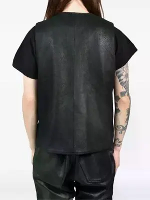 DET BLEV SENT Zip-up Leather Vest