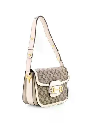 Gucci Horsebit 1955 Gg Coated Canvas With Leather Small Shoulder Bag