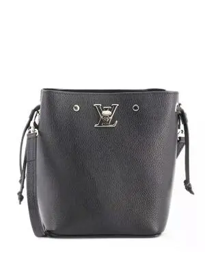 LOUIS VUITTON Lockme Leather Nano Bucket Bags - Black