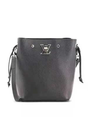 LOUIS VUITTON Lockme Leather Nano Bucket Bags - Black